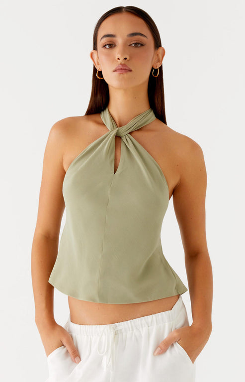 Rio Dreams Cowl Neck Halter Top - Blue – Peppermayo UK