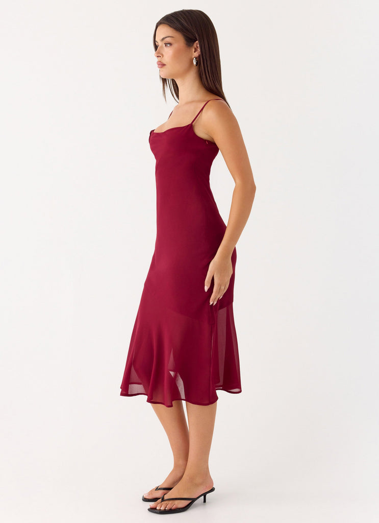 Anne Midi Dress - Deep Red – Peppermayo UK