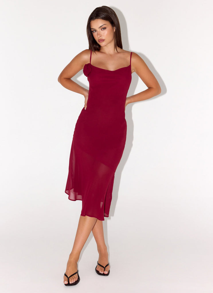 Anne Midi Dress - Deep Red – Peppermayo UK