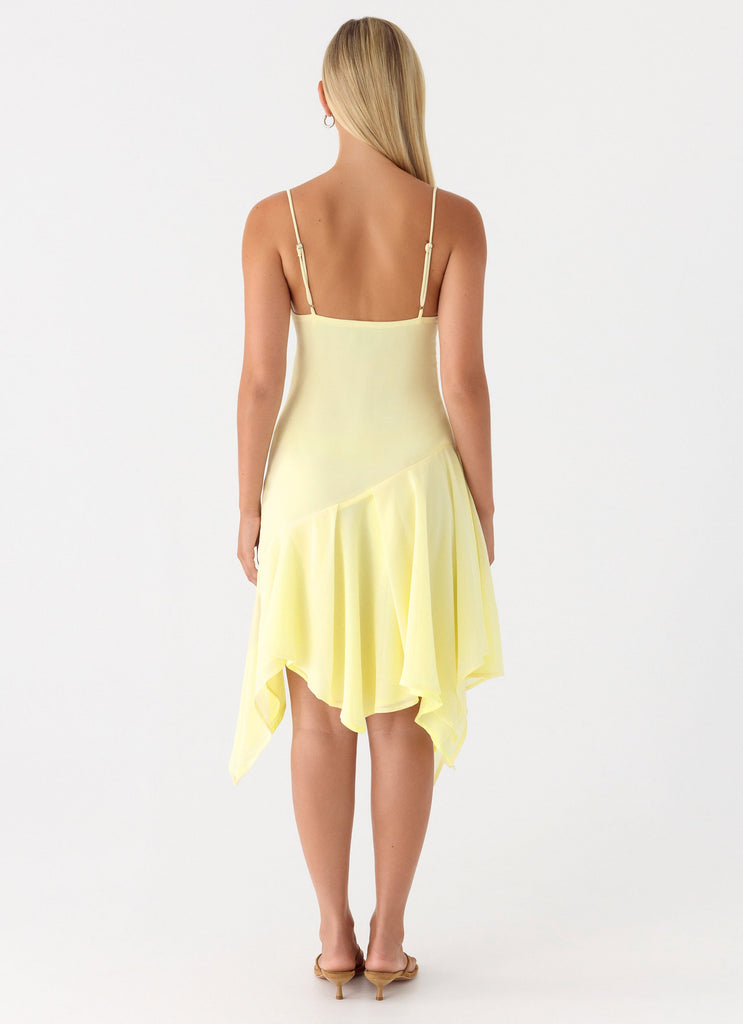 Aysha Beaded Flower Midi Dress - Yellow – Peppermayo UK