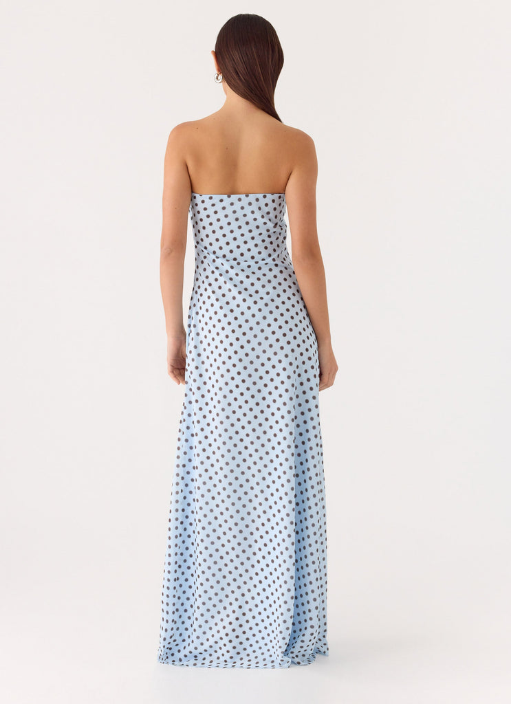 Chaniva Maxi Dress - Blue Mocha Dot – Peppermayo UK