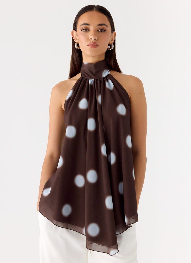 Corrida Backless Top - Chocolate Blue Dot – Peppermayo UK