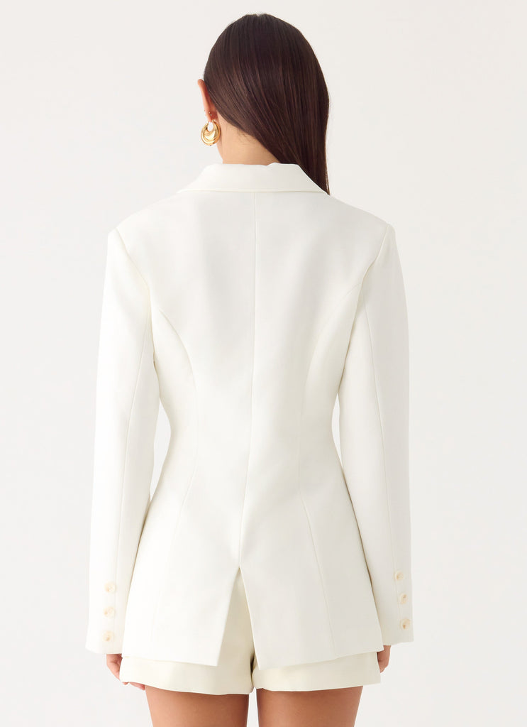 Culver Cinched Blazer - White – Peppermayo UK