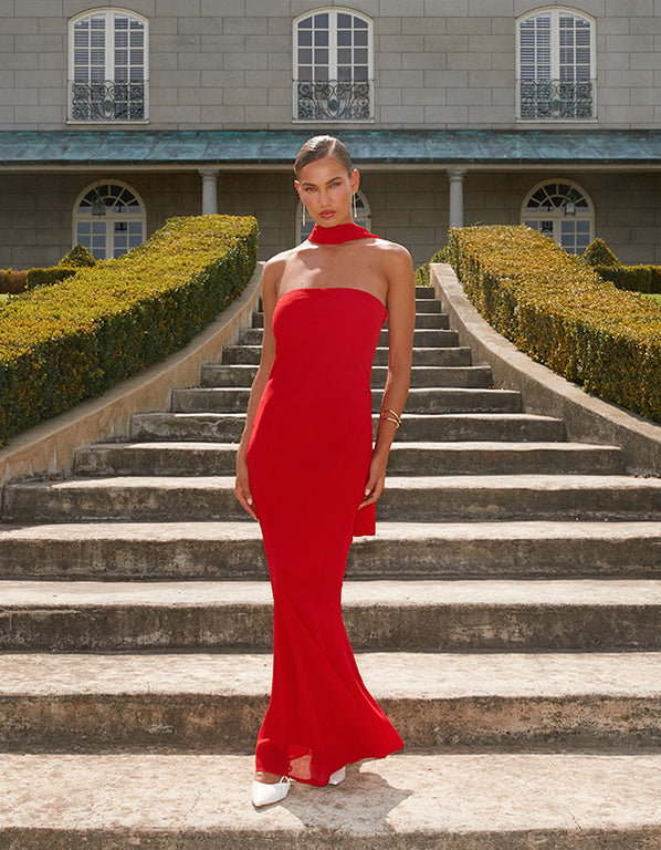 Angelina Linen Maxi Dress - White – Peppermayo UK