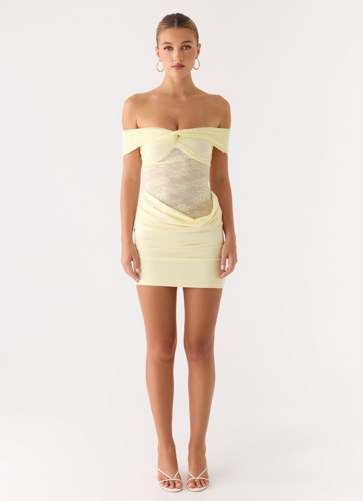 Either Way Off Shoulder Mini Dress - Yellow – Peppermayo UK