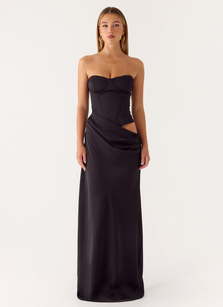 Emory Corset Maxi Dress - Black – Peppermayo UK