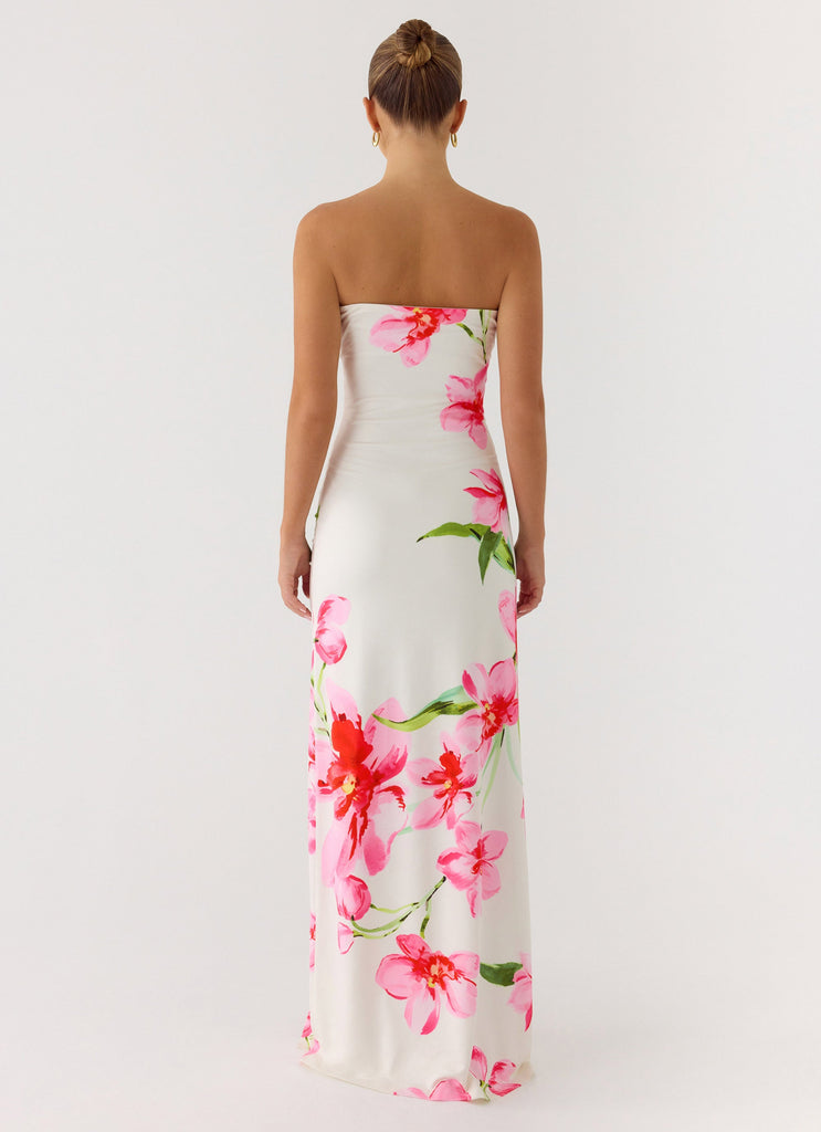 Erivo Strapless Maxi Dress - Ivory Reef – Peppermayo UK