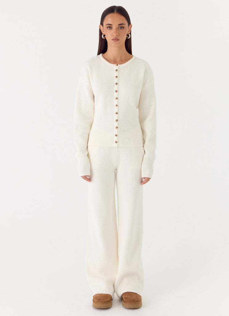 Harrison Cinched Knit Cardigan - Ivory – Peppermayo UK