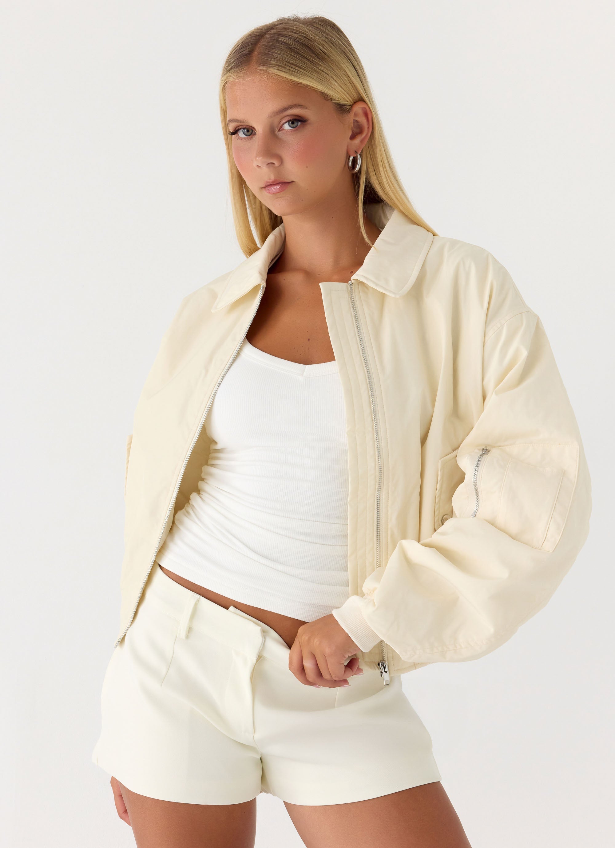 Jameson Bomber Jacket - Ivory – Peppermayo UK
