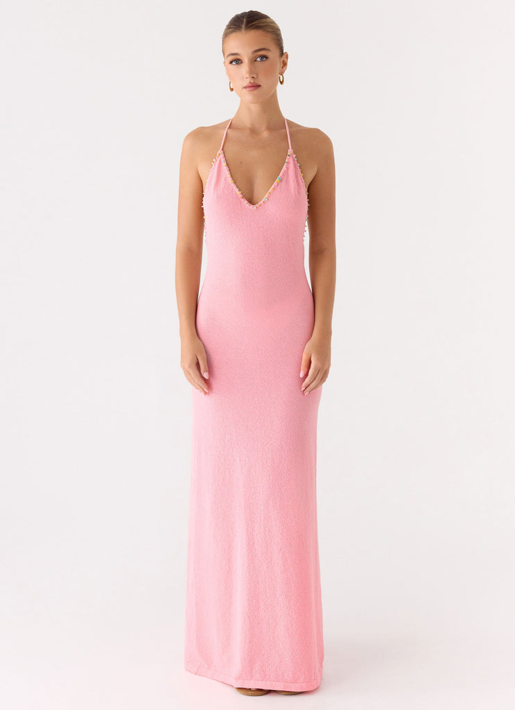 Jianna Knit Maxi Dress - Pink – Peppermayo UK