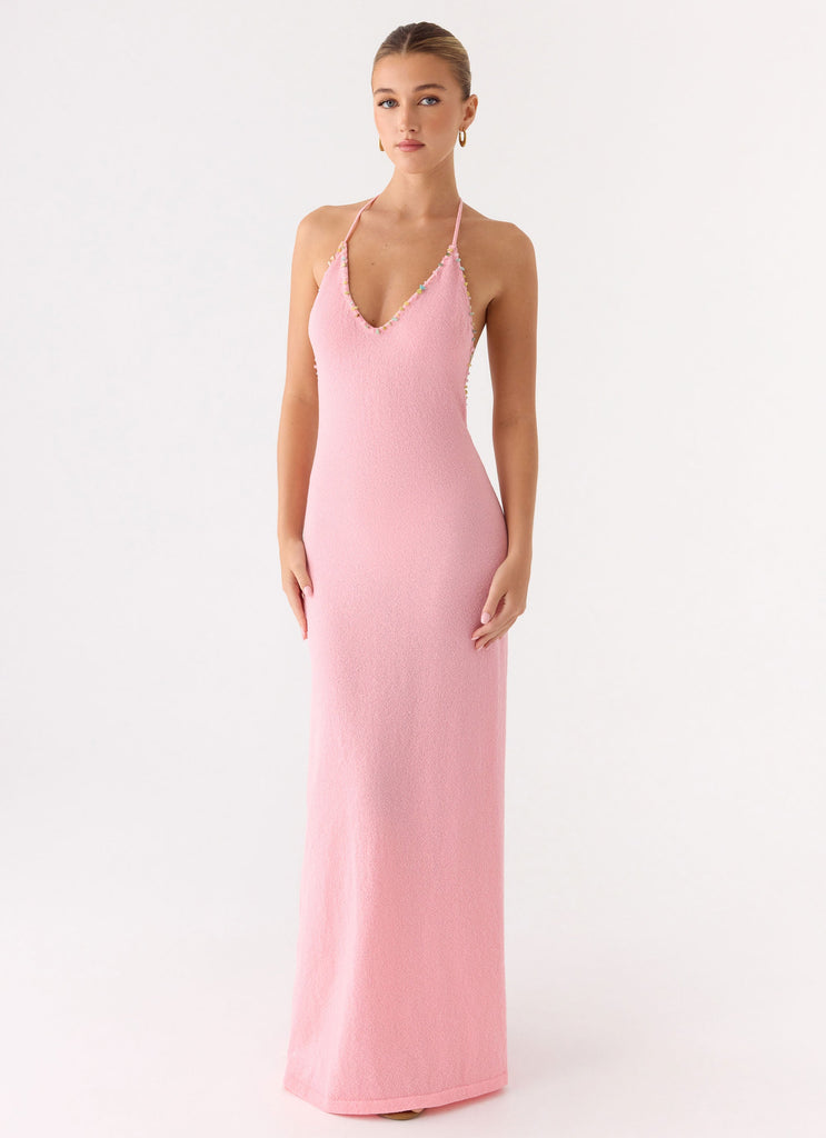 Jianna Knit Maxi Dress - Pink – Peppermayo UK