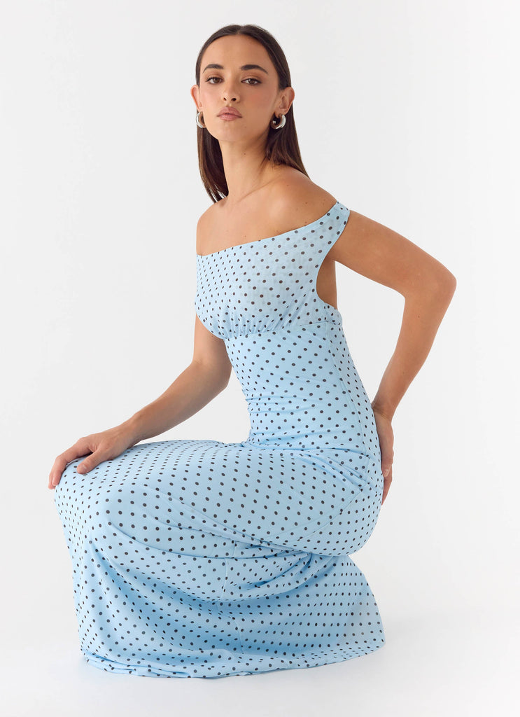 Like Me Now Maxi Dress - Blue Mocha Dot – Peppermayo UK