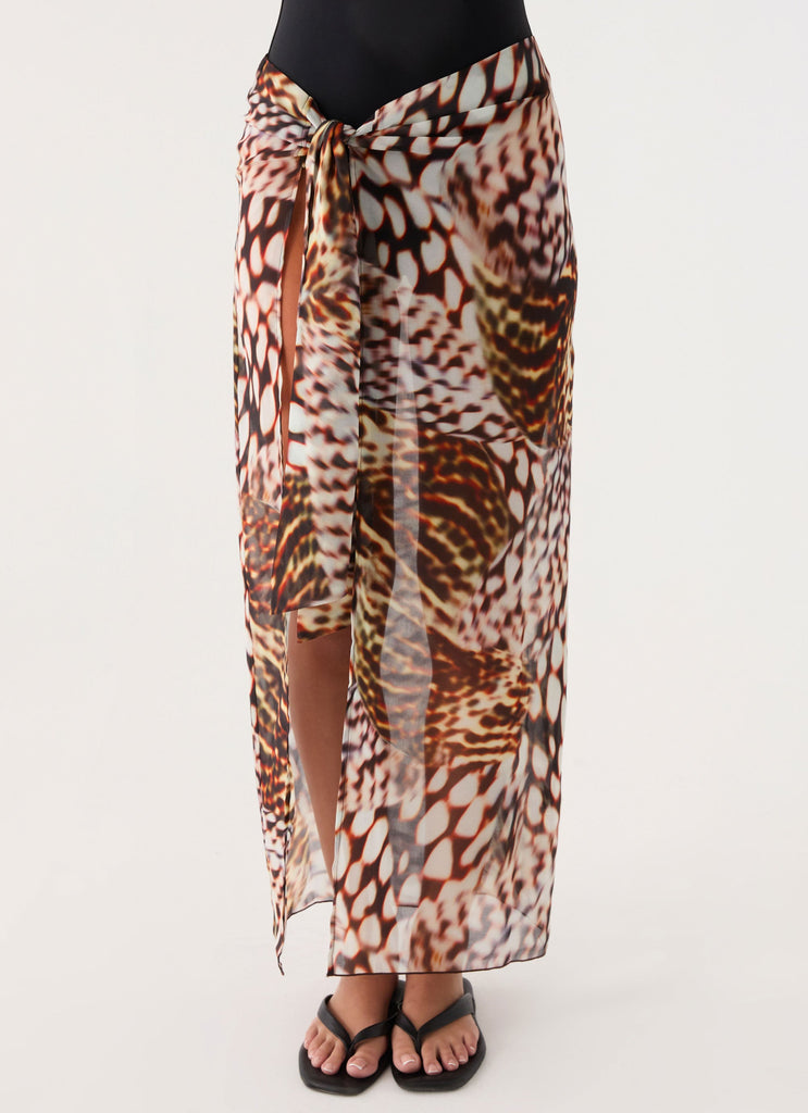 Low Tide Sarong Maxi Skirt - Leopard Hibiscus – Peppermayo UK