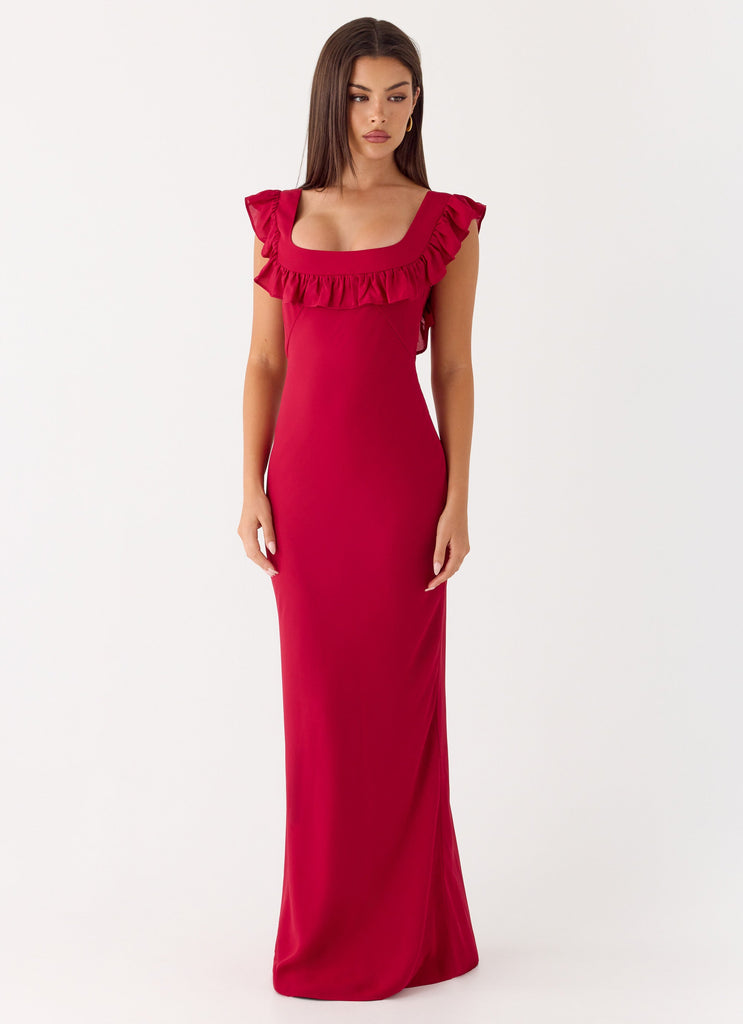 Malina Maxi Dress - Deep Red – Peppermayo UK