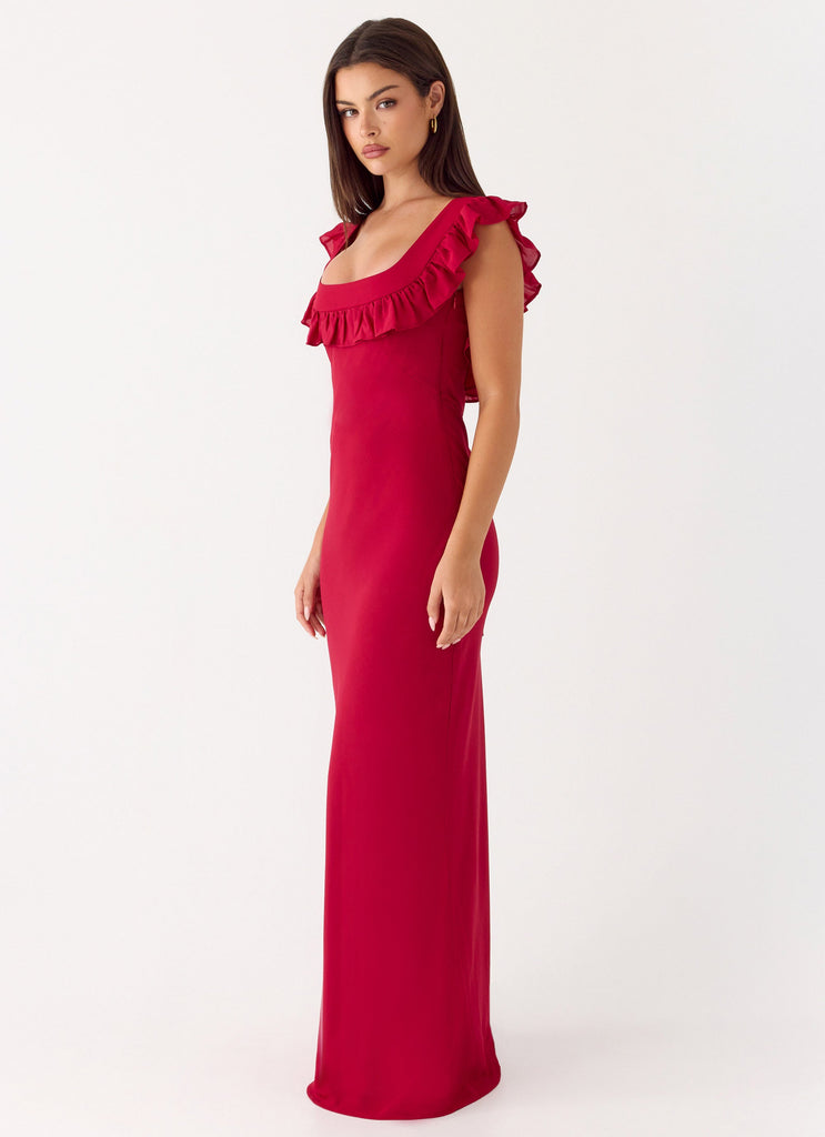 Malina Maxi Dress - Deep Red – Peppermayo UK