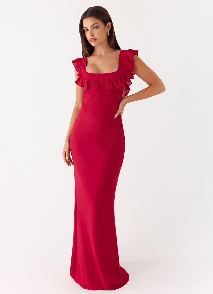 Malina Maxi Dress - Deep Red – Peppermayo UK