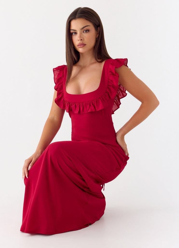 Malina Maxi Dress - Deep Red – Peppermayo UK