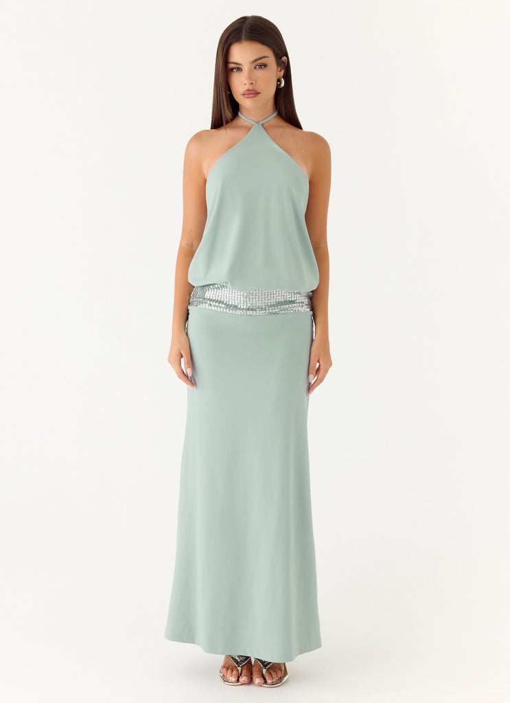 Marcie Halter Maxi Dress - Mint – Peppermayo UK