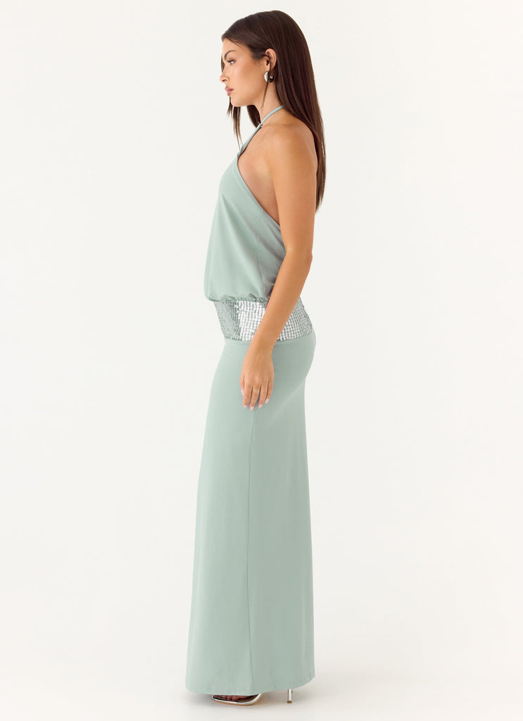 Marcie Halter Maxi Dress - Mint – Peppermayo UK