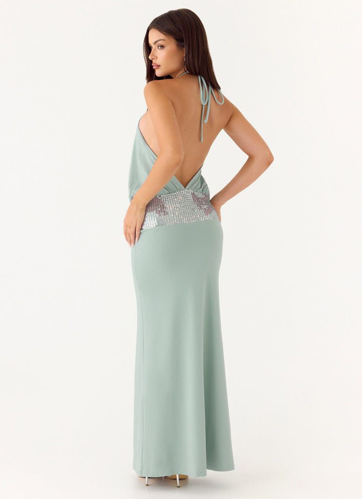 Marcie Halter Maxi Dress - Mint – Peppermayo UK