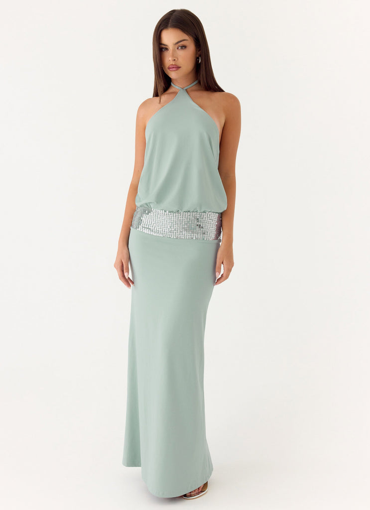 Marcie Halter Maxi Dress - Mint – Peppermayo UK