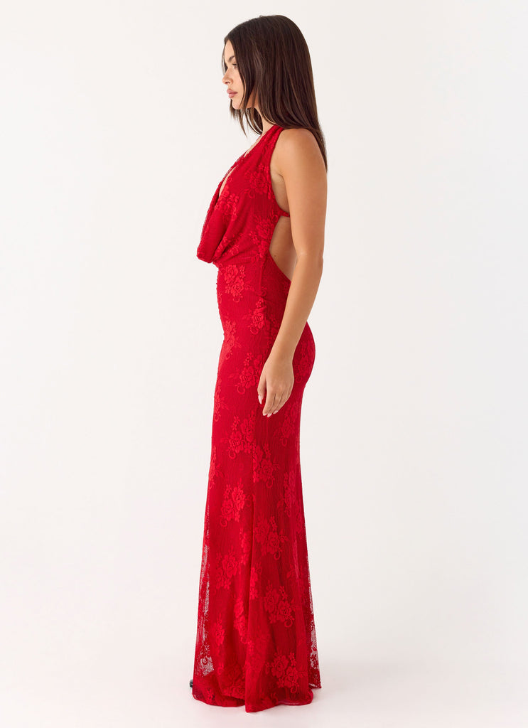 Mitchella Lace Maxi Dress - Red – Peppermayo UK