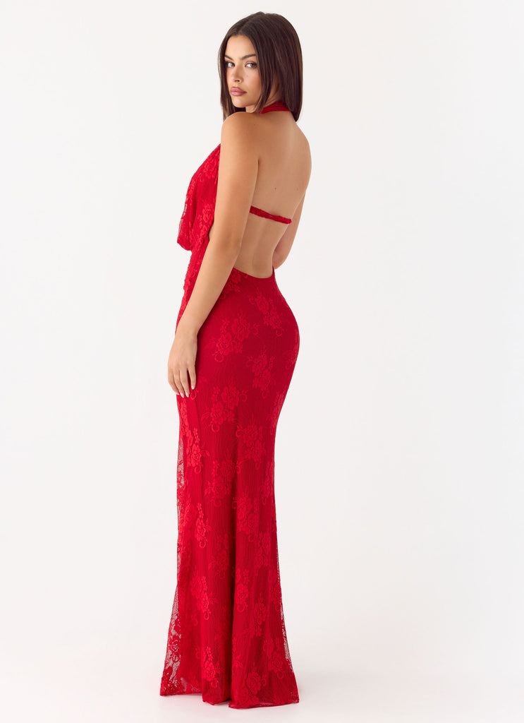 Mitchella Lace Maxi Dress - Red – Peppermayo UK