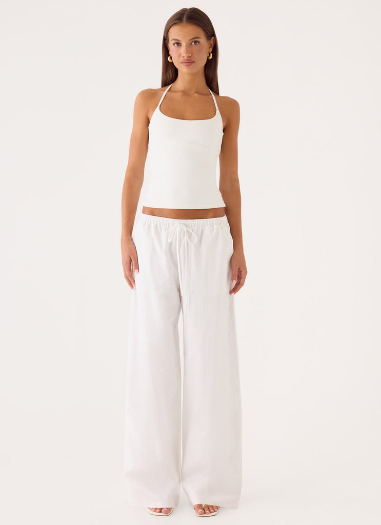 Norene Linen Wide Leg Pant - White – Peppermayo UK