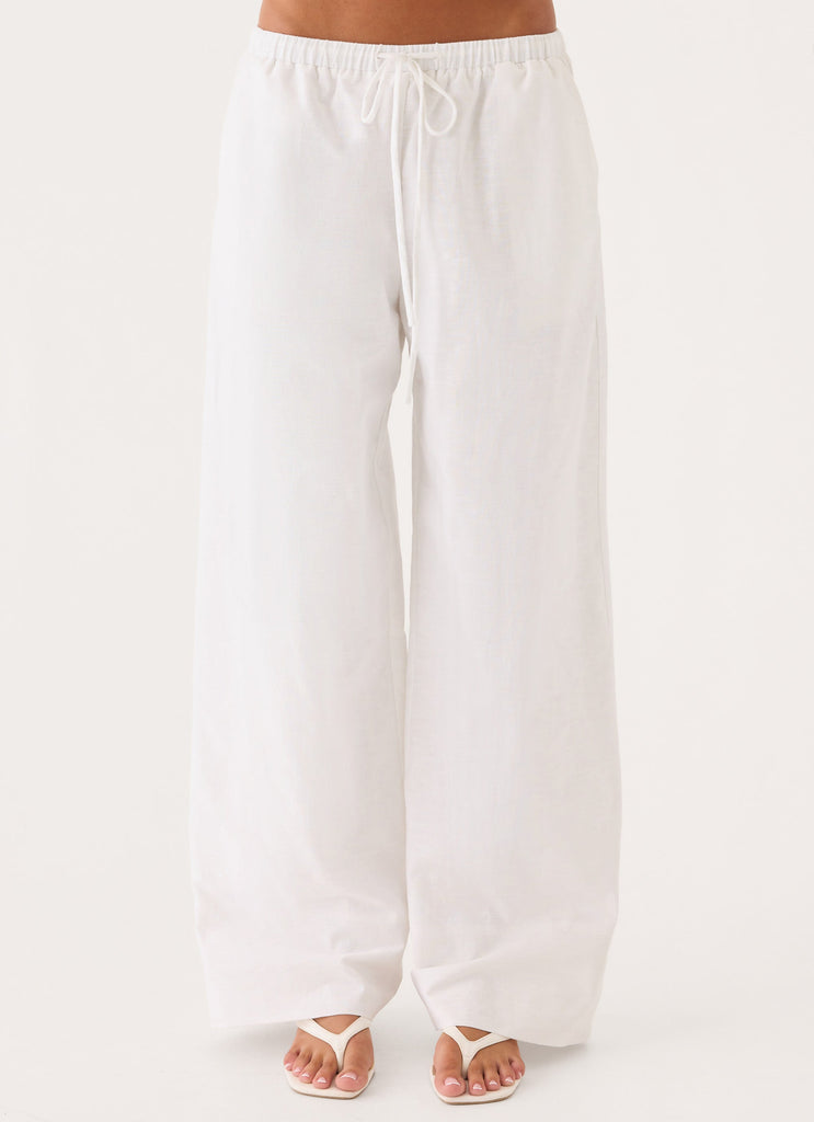 Norene Linen Wide Leg Pant - White – Peppermayo UK