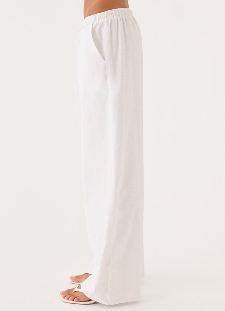 Norene Linen Wide Leg Pant - White – Peppermayo UK