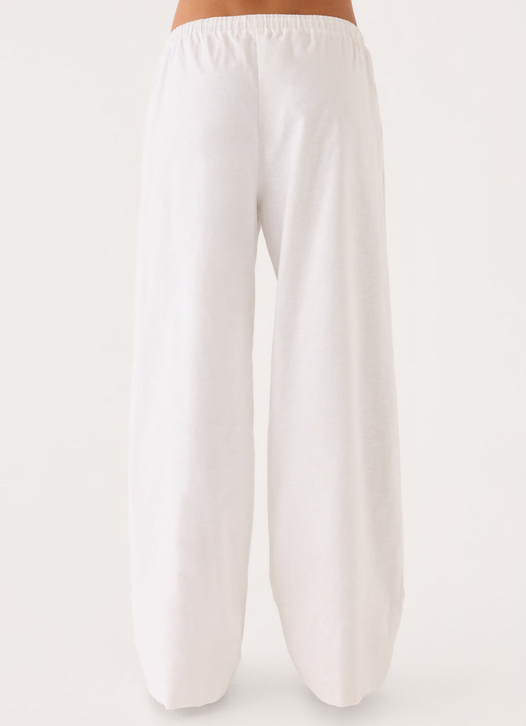 Norene Linen Wide Leg Pant - White – Peppermayo UK