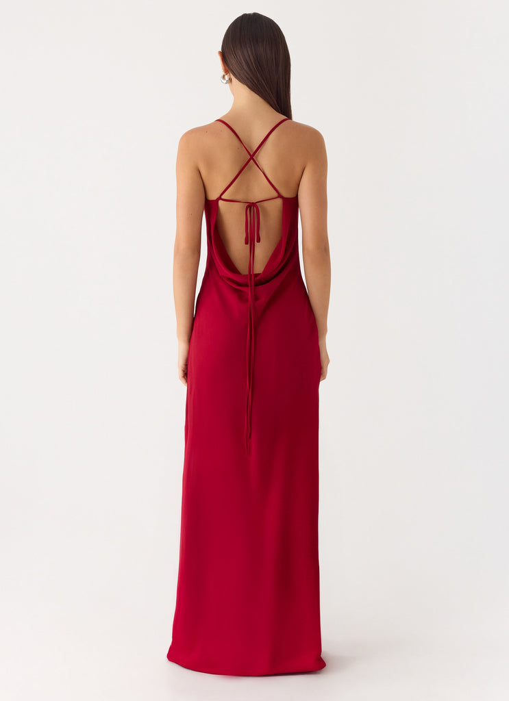 Saria Maxi Dress - Deep Red – Peppermayo UK