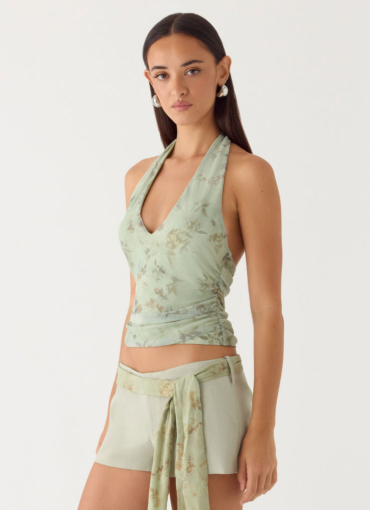 Talk Too Much Halter Top - Wispy Fern – Peppermayo UK