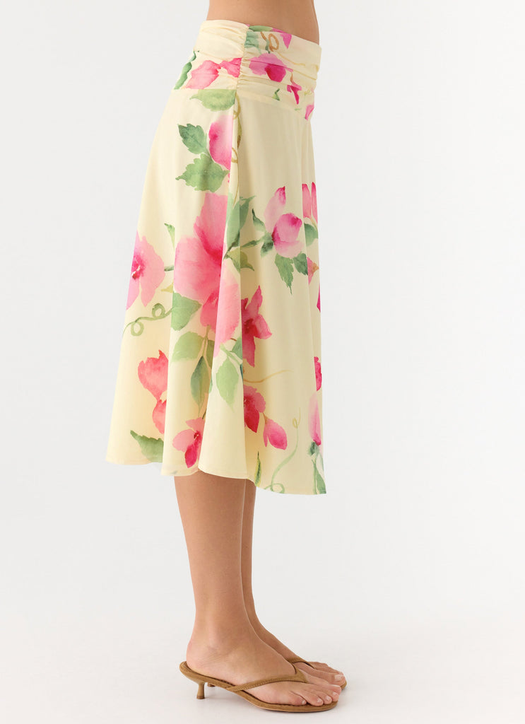 Valley Midi Skirt - Lemon Soleil – Peppermayo UK
