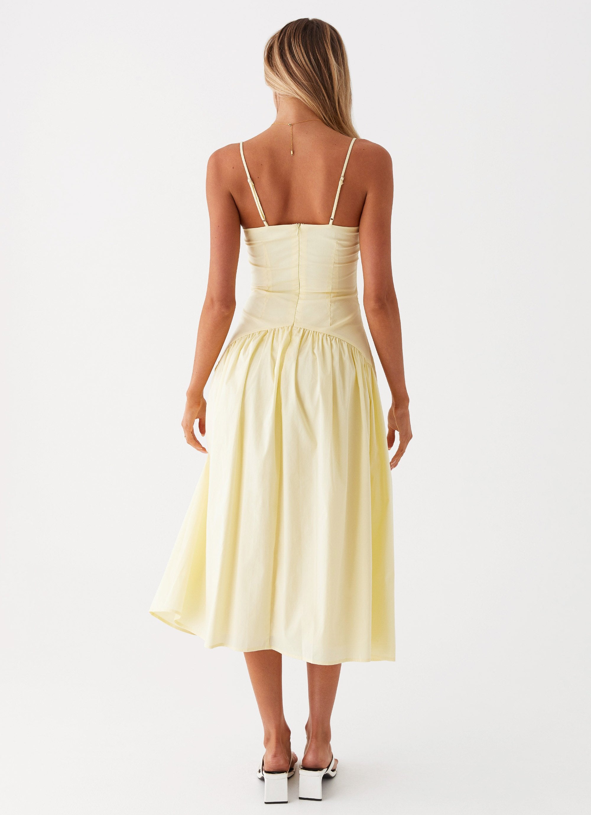 Yvette Corset Midi Dress - Yellow – Peppermayo UK