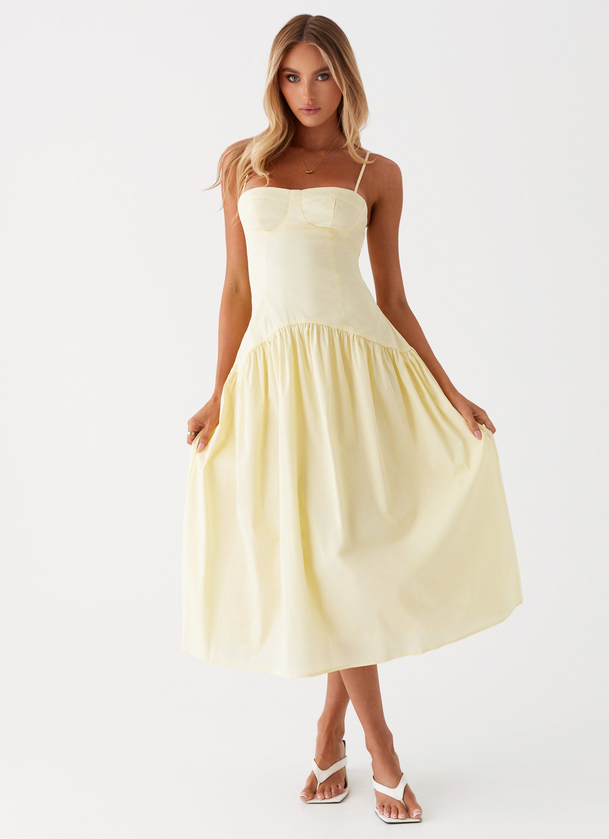 Yvette Corset Midi Dress - Yellow – Peppermayo UK